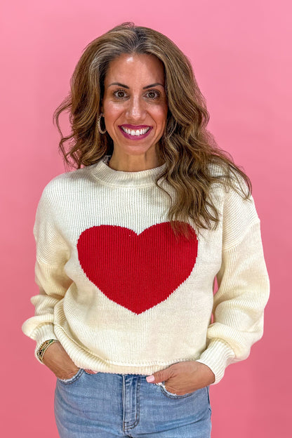 Red Heart Ivory Sweater – Jean Marie's